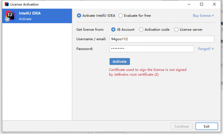 激活码失效,intellij Idea 报错“certificate Used To Sign The License Is Not Signed By Jetbrains Rooteoa 2663